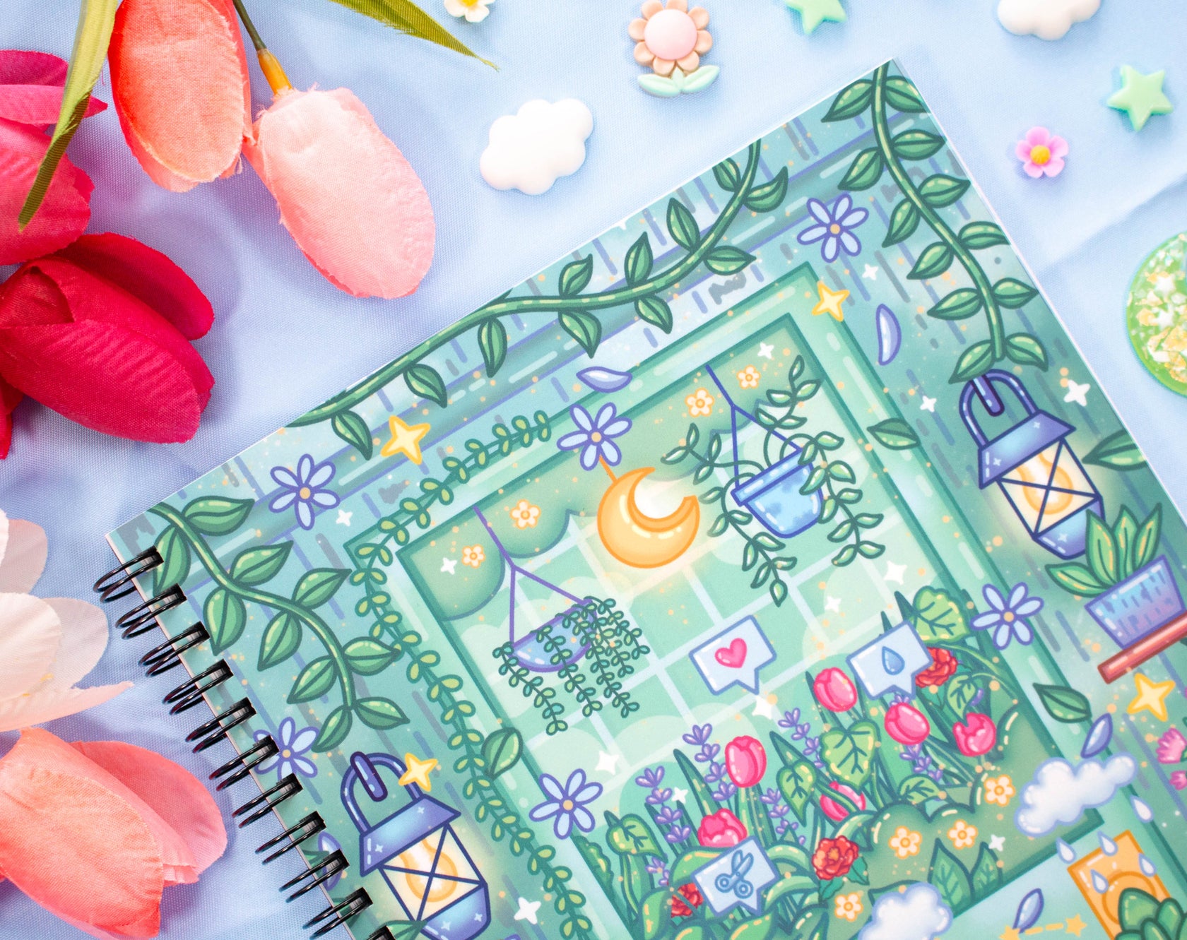 Botanical Bliss Spiral Lined Notebook (7x9") – Unicorn Eclipse