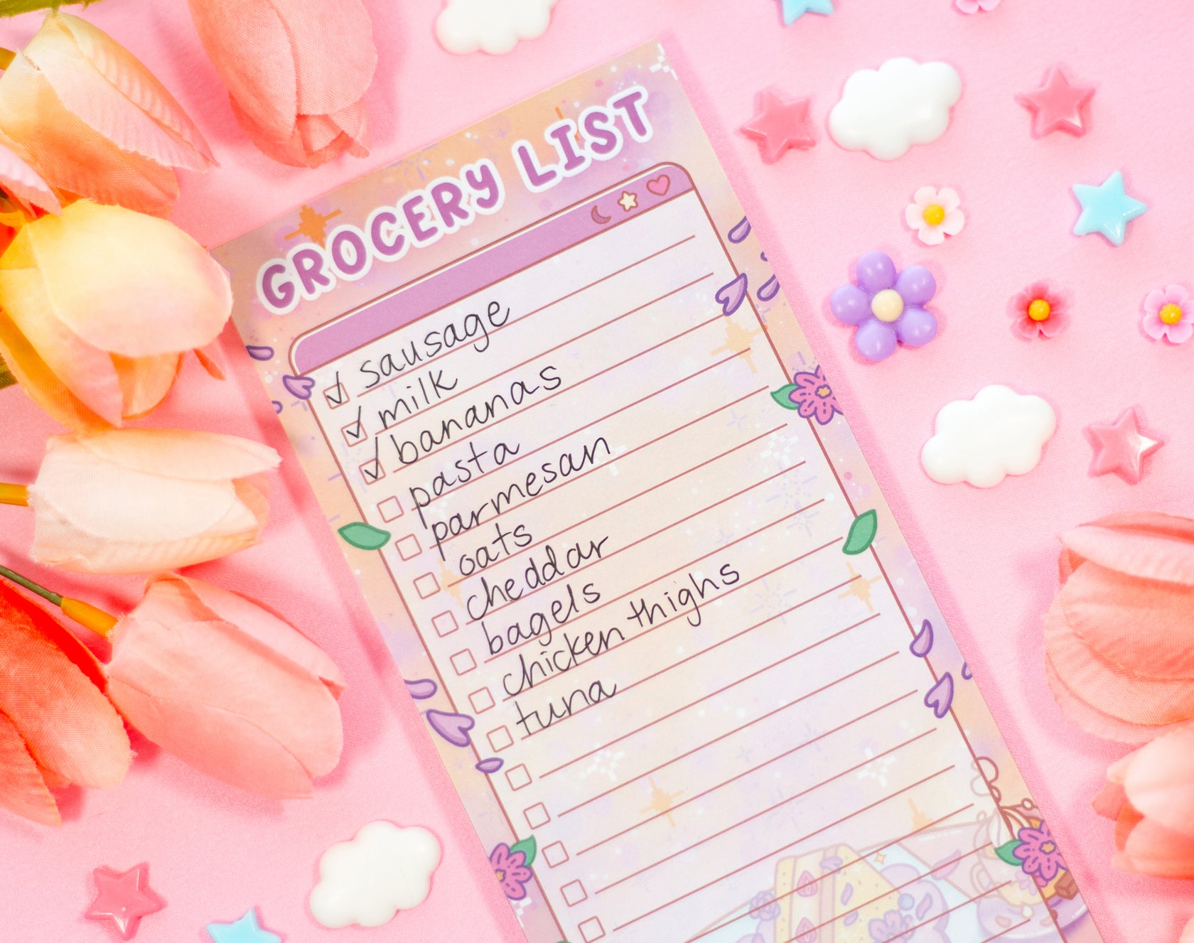 Cafe Quest Grocery List Notepad – Unicorn Eclipse