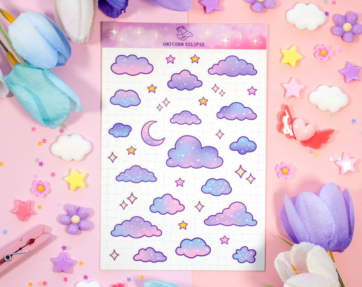Clouds Sticker Sheet – Unicorn Eclipse