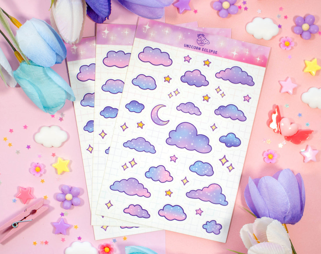 Clouds Sticker Sheet – Unicorn Eclipse