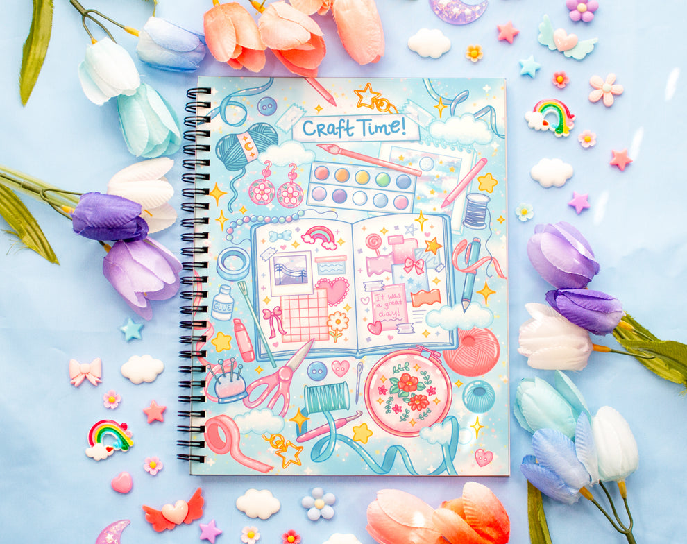 Craft Time Spiral Lined Notebook (7x9") – Unicorn Eclipse