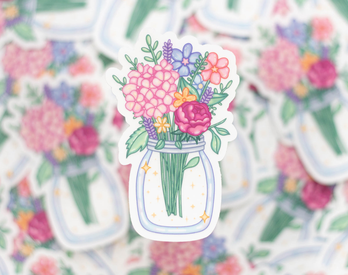 Flower Jar Clear Sticker – Unicorn Eclipse