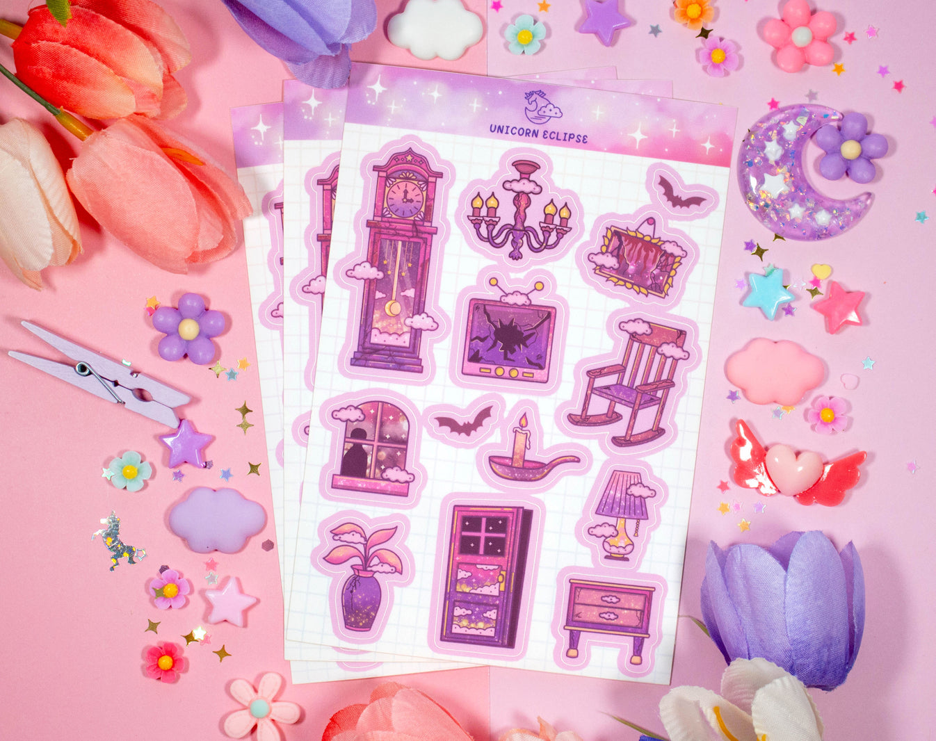 Haunted House Sticker Sheet – Unicorn Eclipse