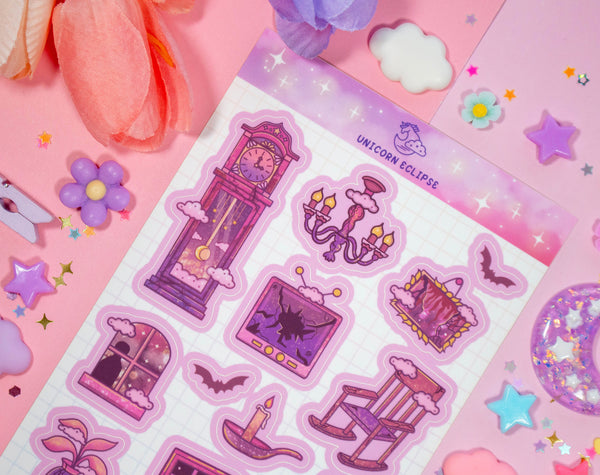 Haunted House Sticker Sheet – Unicorn Eclipse