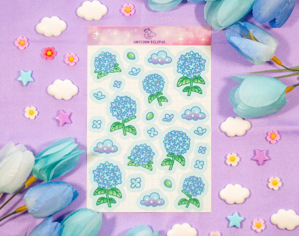Hydrangea Dreams Sticker Sheet – Unicorn Eclipse