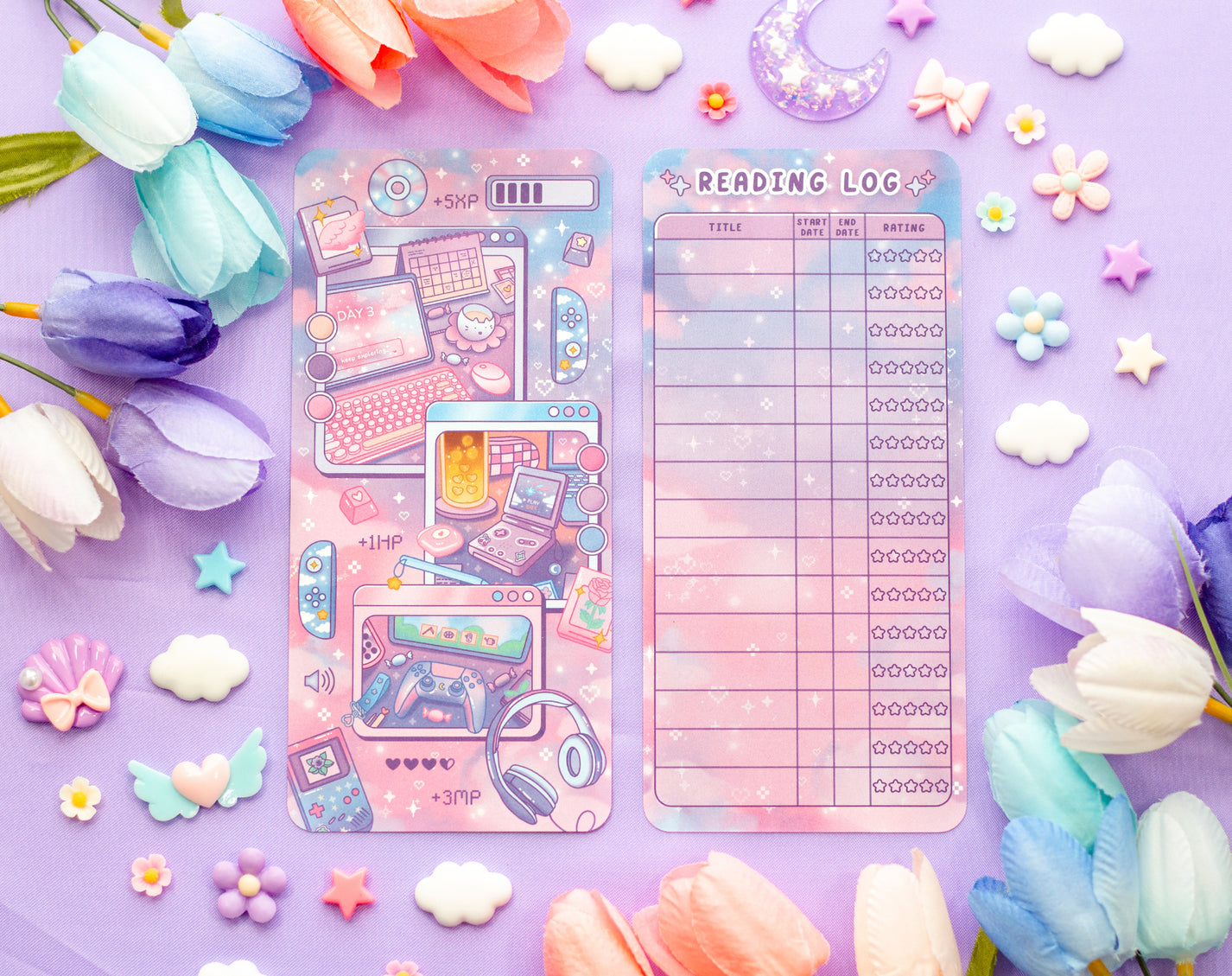 Game Time Reading Log Bookmark – Unicorn Eclipse