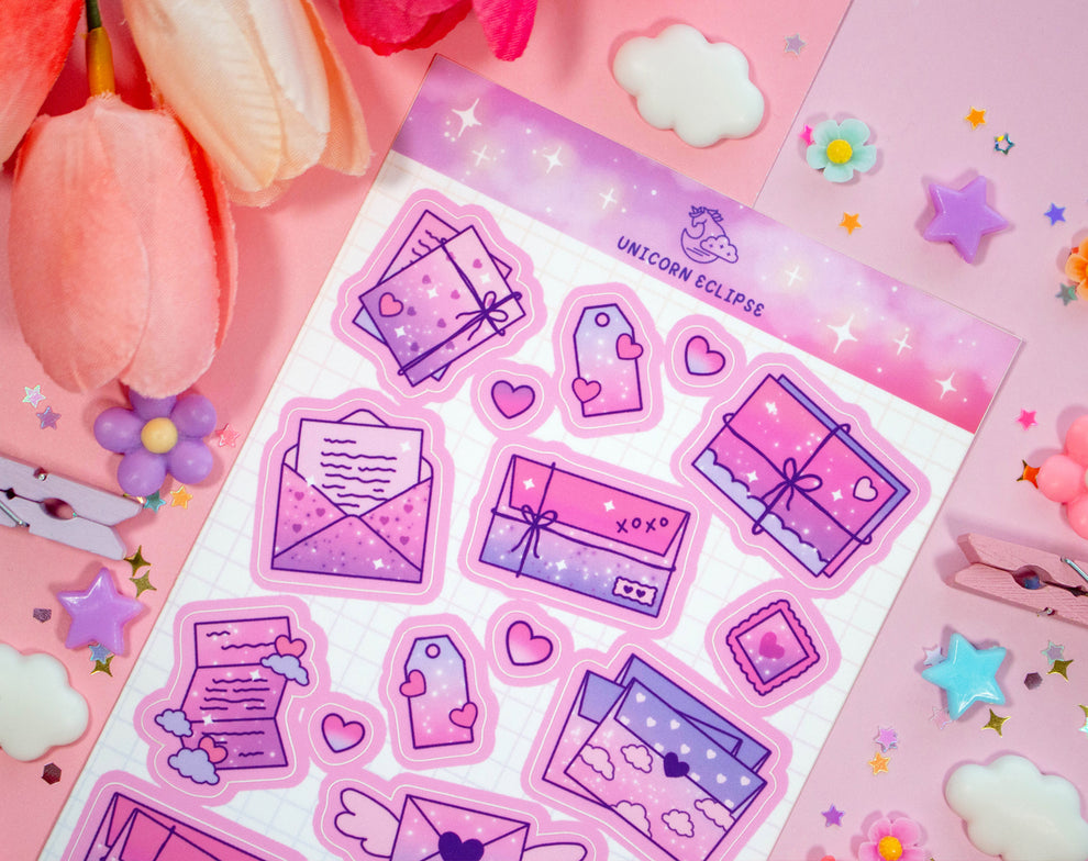 Love Letters Sticker Sheet – Unicorn Eclipse