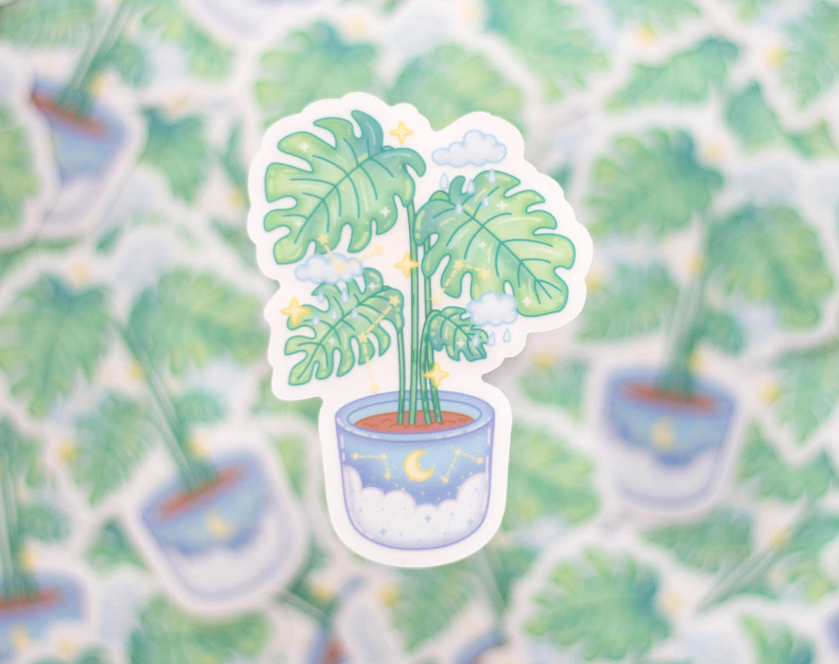 Monstera Clear Sticker – Unicorn Eclipse