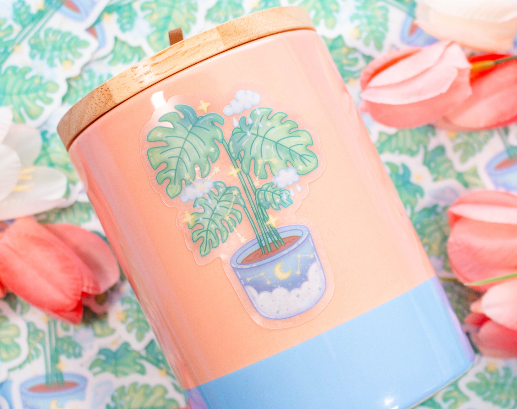 Monstera Clear Sticker – Unicorn Eclipse