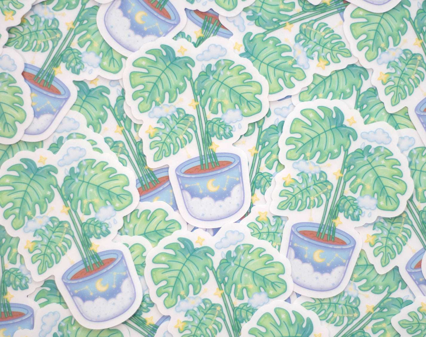 Monstera Clear Sticker – Unicorn Eclipse