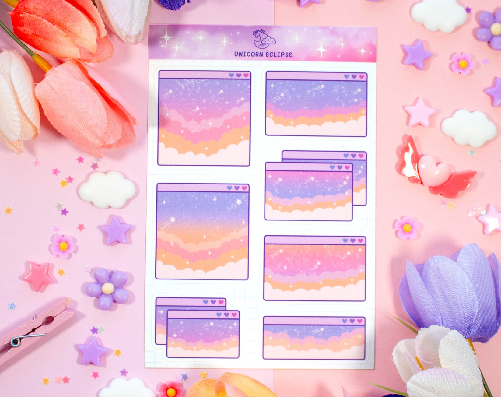 Computer Popups Version 2 Sticker Sheet – Unicorn Eclipse