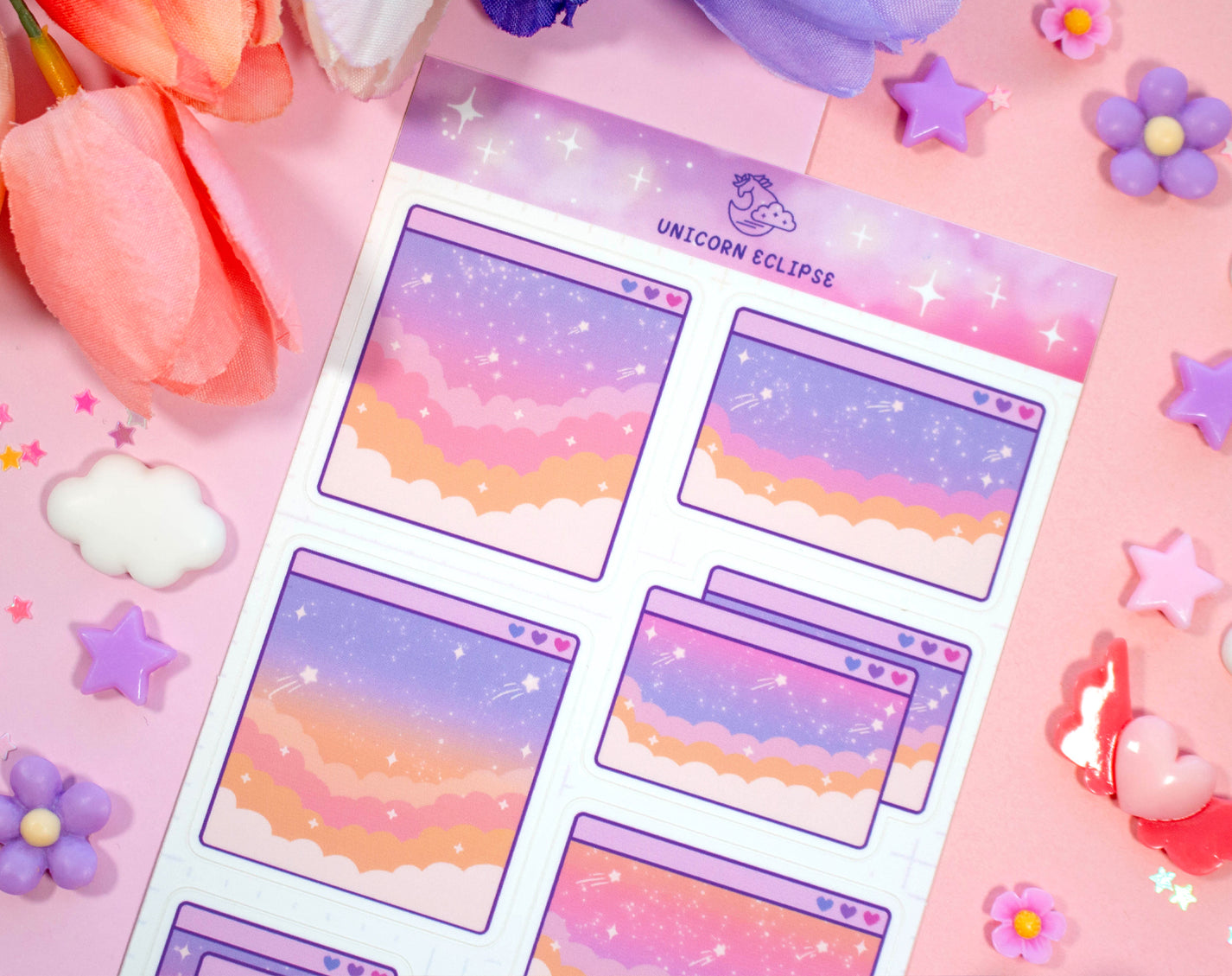 Computer Popups Version 2 Sticker Sheet – Unicorn Eclipse