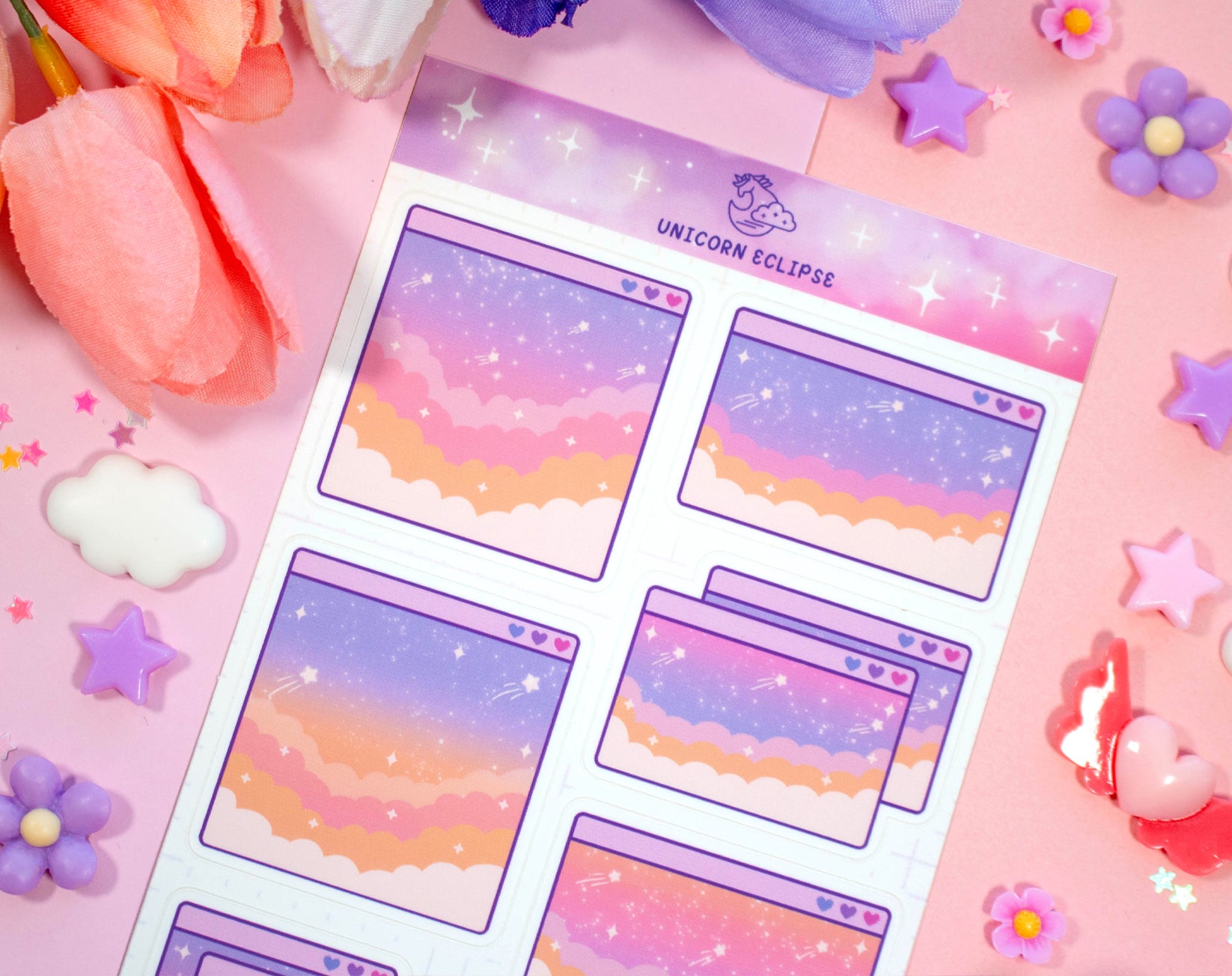 Computer Popups Version 2 Sticker Sheet – Unicorn Eclipse