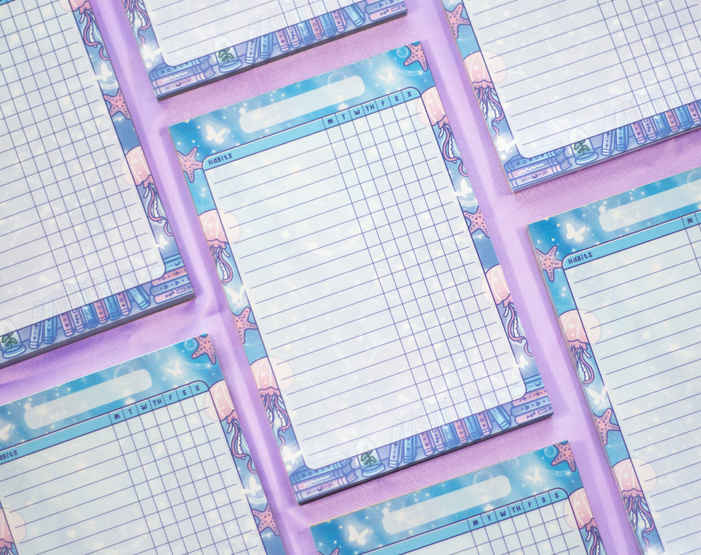 Reading Room Habit Tracker Notepad – Unicorn Eclipse