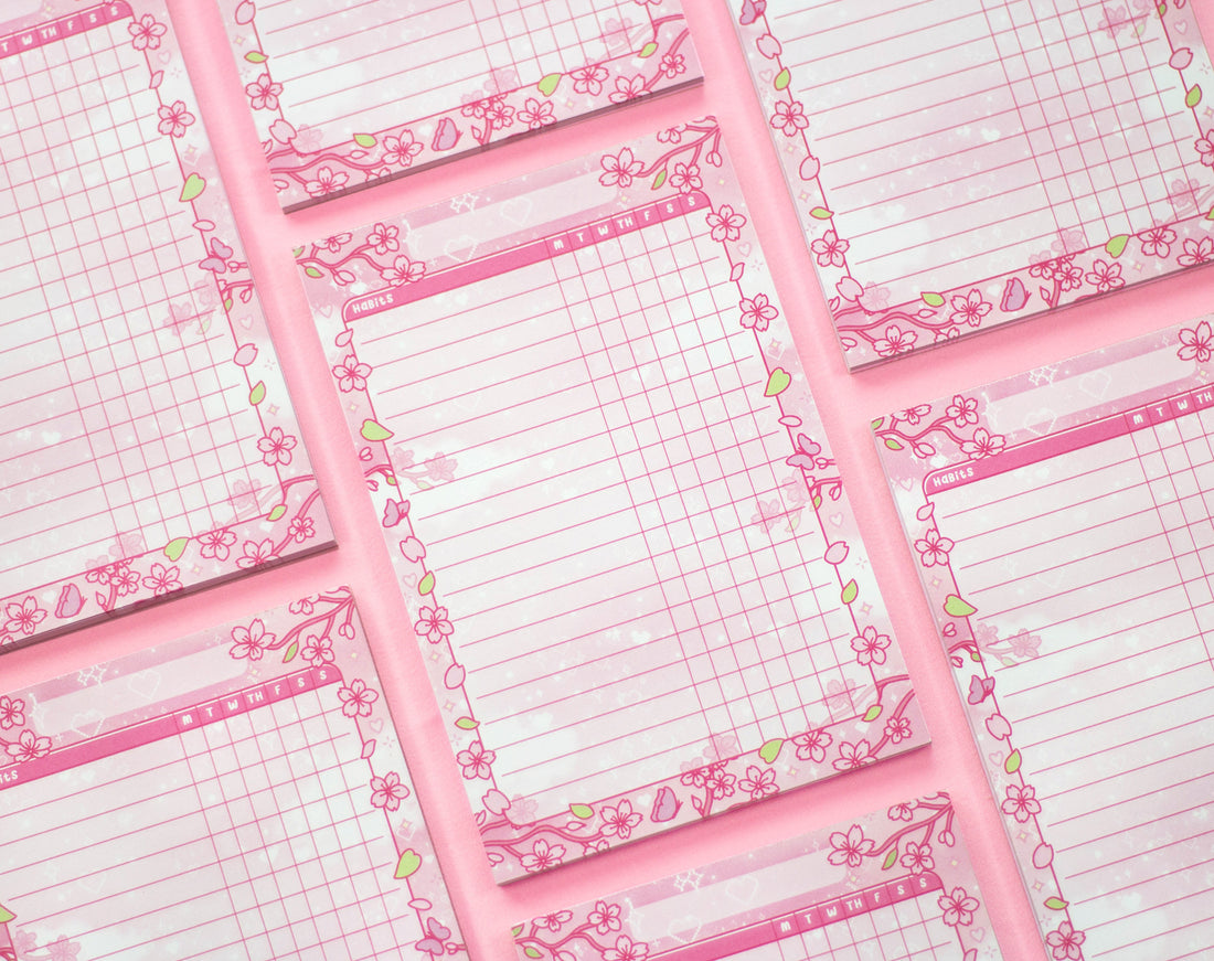 Sakura Habit Tracker Notepad – Unicorn Eclipse