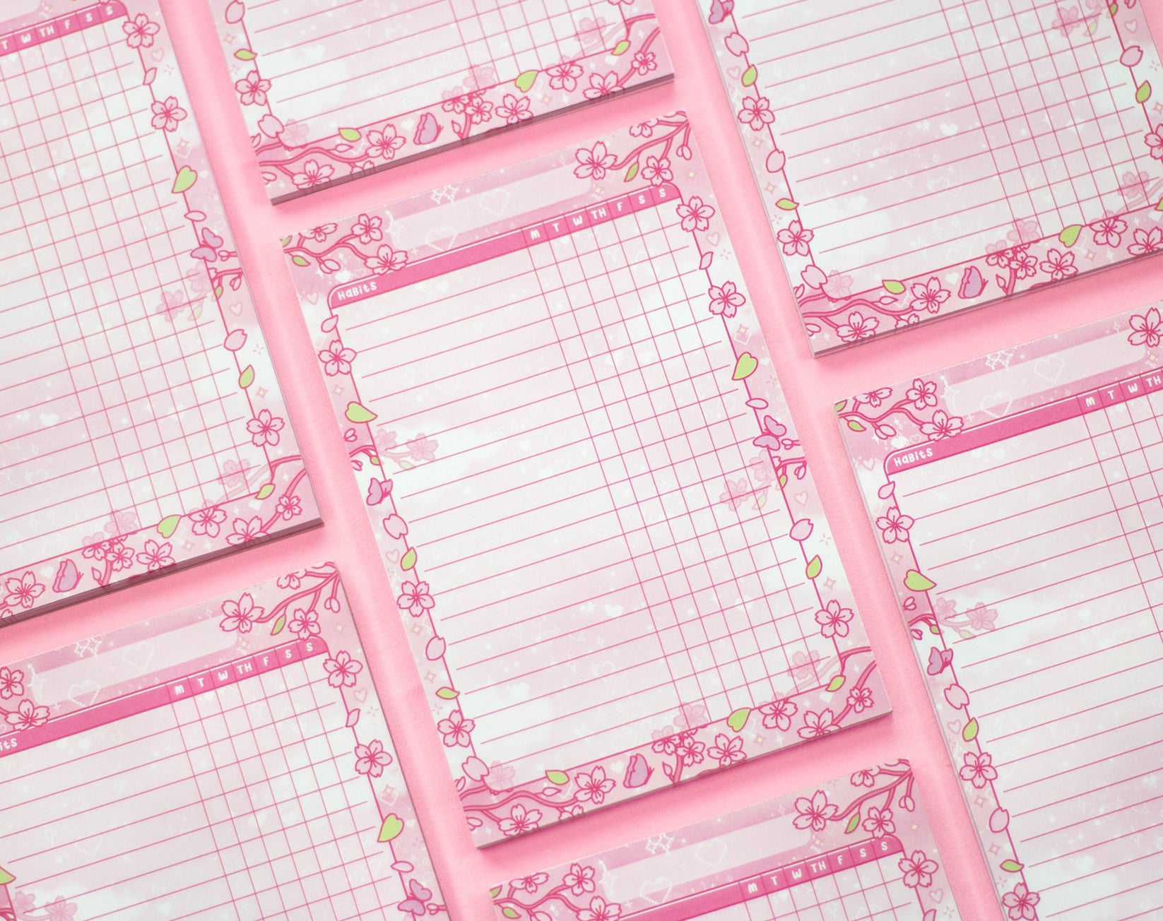 Sakura Habit Tracker Notepad – Unicorn Eclipse