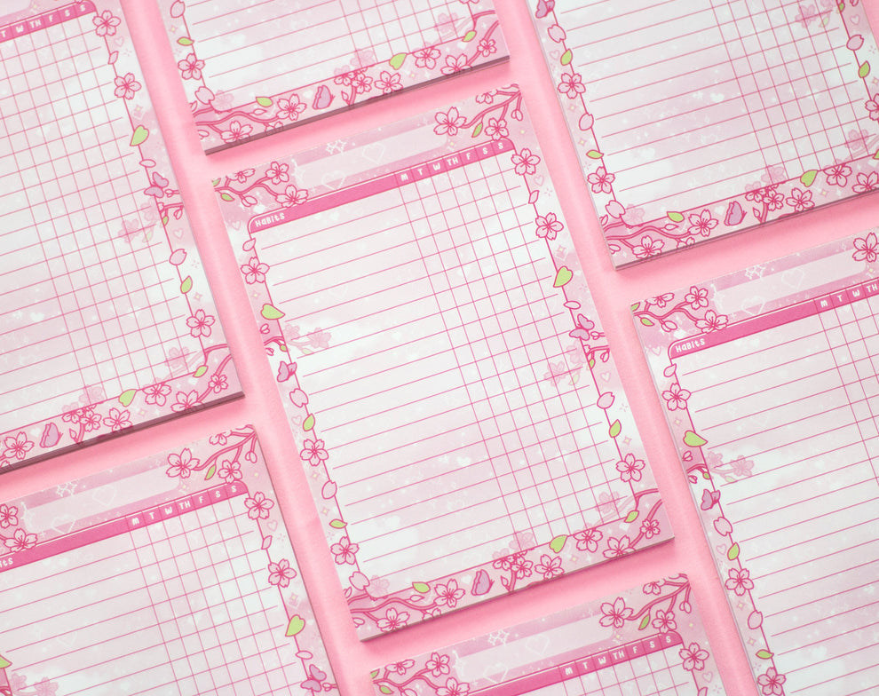 Sakura Habit Tracker Notepad – Unicorn Eclipse