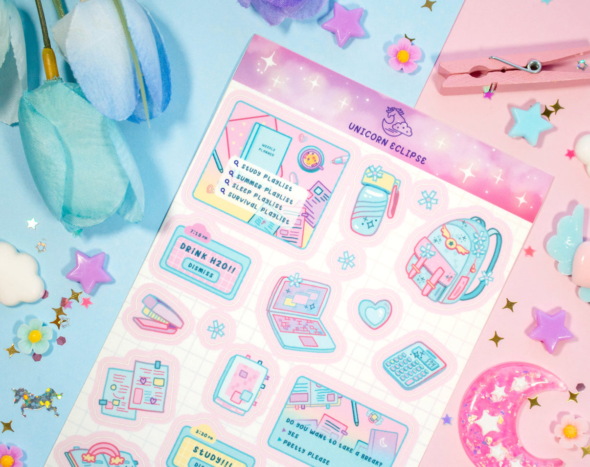 Straight A Student Sticker Sheet – Unicorn Eclipse