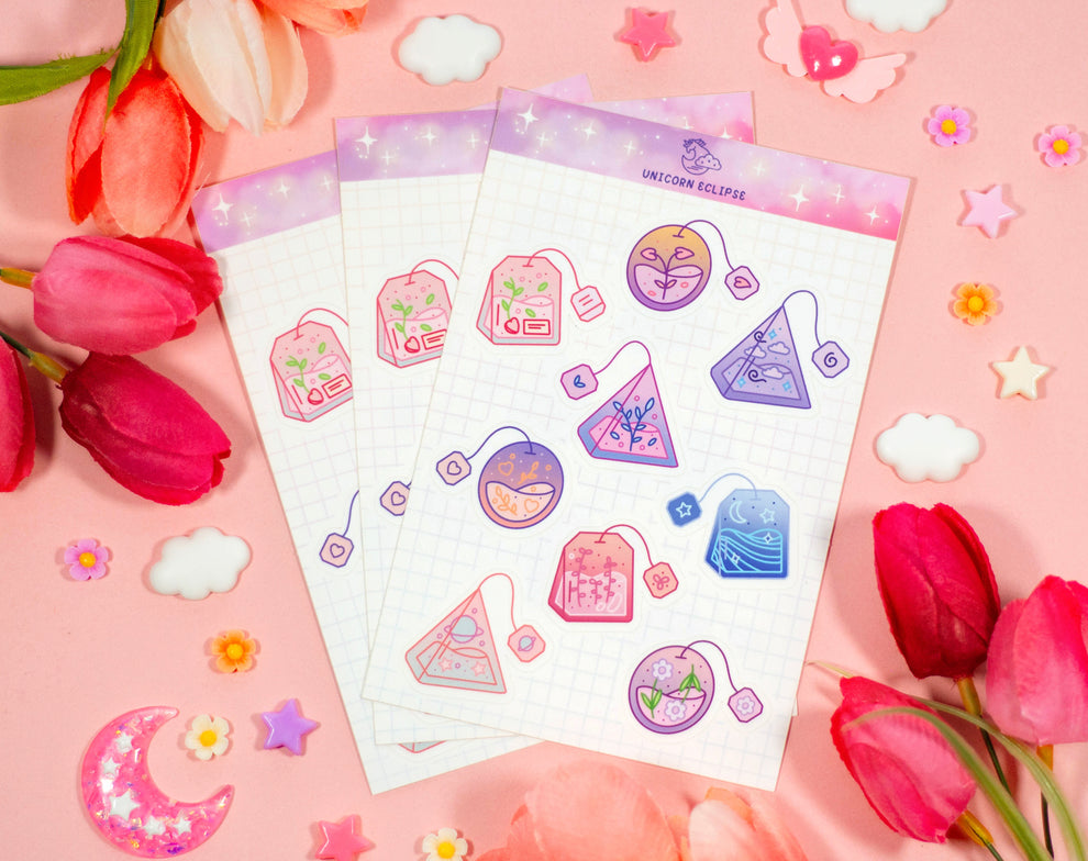 Tea Bag Sticker Sheet – Unicorn Eclipse