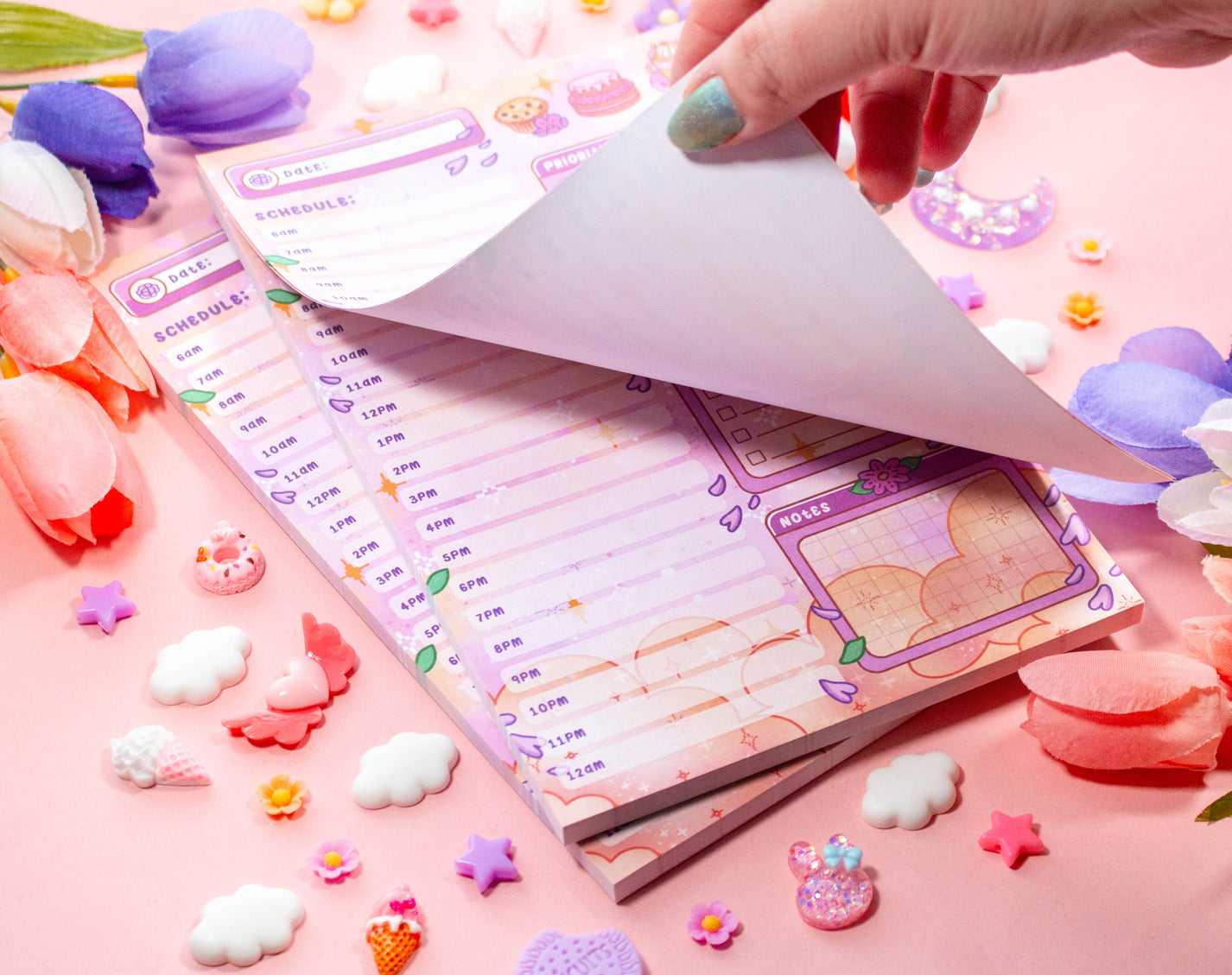 Cafe Quest Hourly Schedule Planner Pad – Unicorn Eclipse