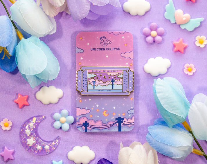 Ticket Enamel Pin – Unicorn Eclipse