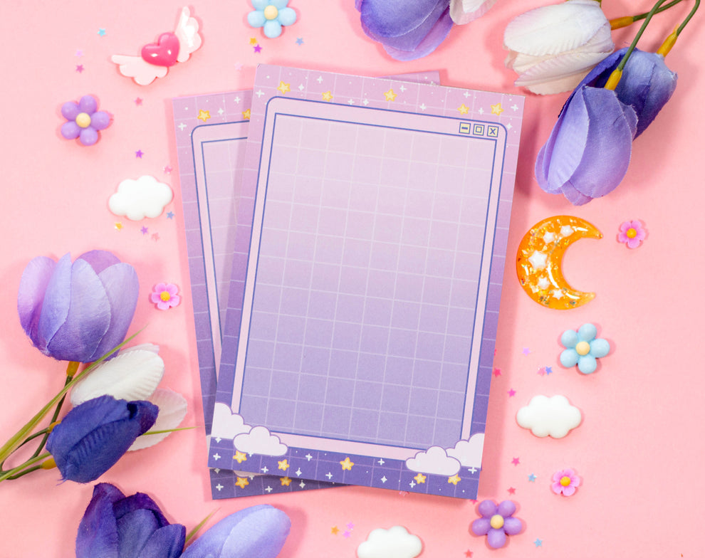 Purple Gradient Clouds Notepad – Unicorn Eclipse