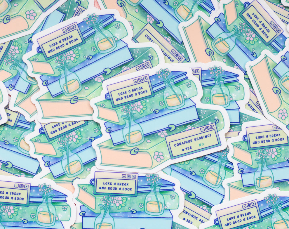 Stacked Books Sticker – Unicorn Eclipse