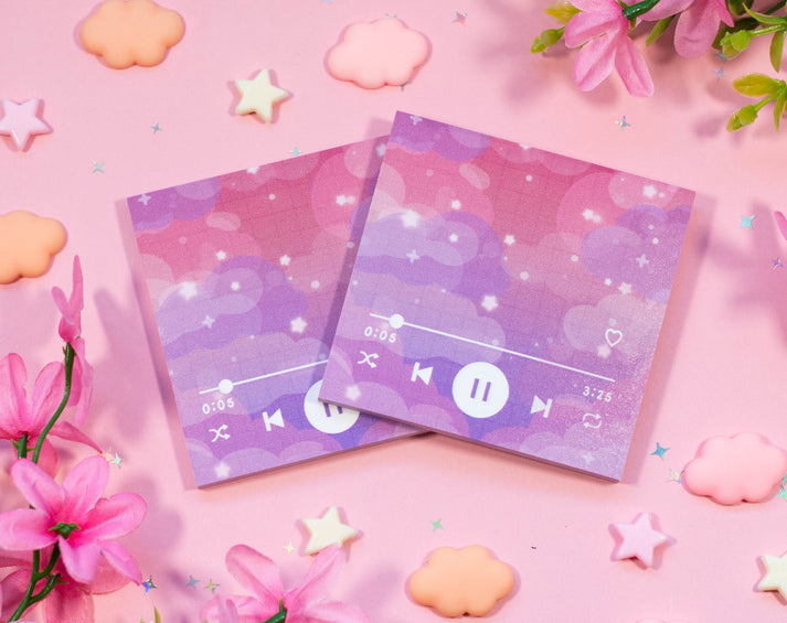 Sunset Music Player Sticky Notes – Unicorn Eclipse