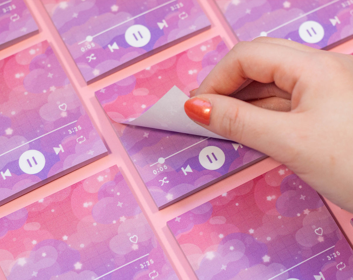 Sunset Music Player Sticky Notes – Unicorn Eclipse